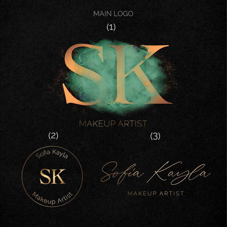 Watercolor Emerald Green Logo Signature Logo Smoke Logo - Etsy