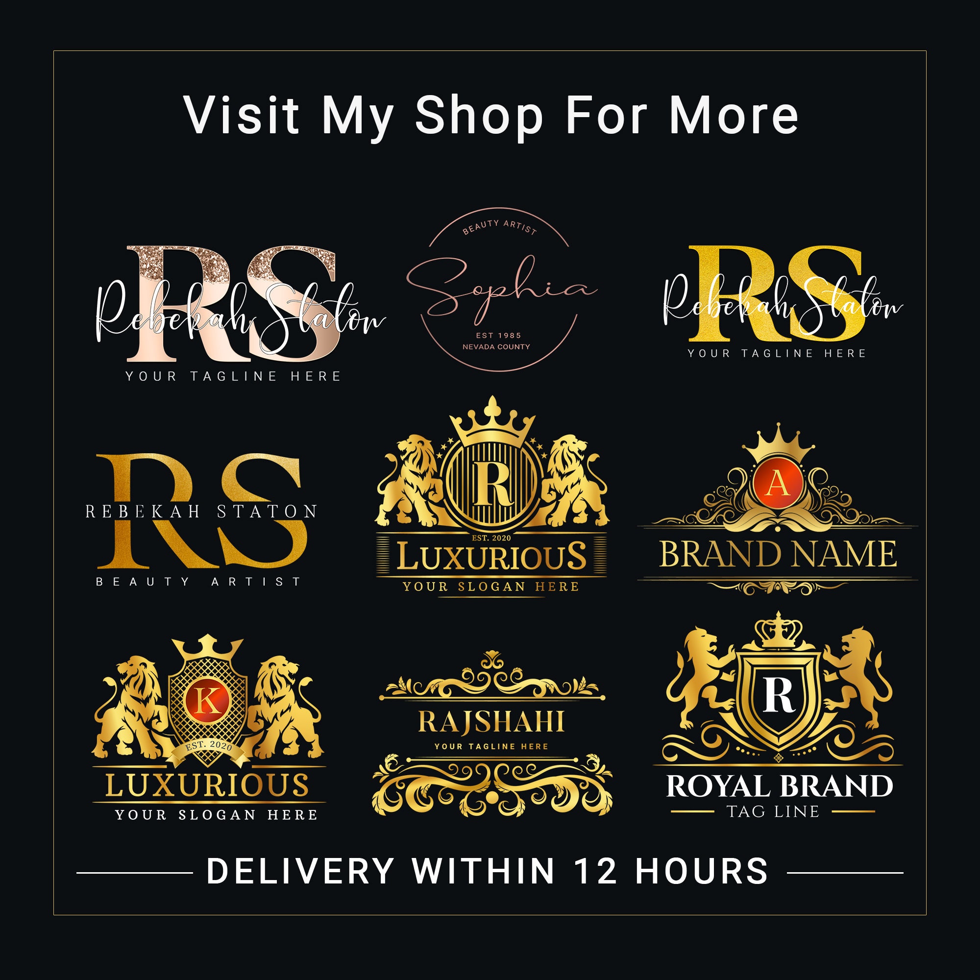 Watercolor Emerald Green Logo, Signature Logo, Smoke Logo, Premade Logo ...