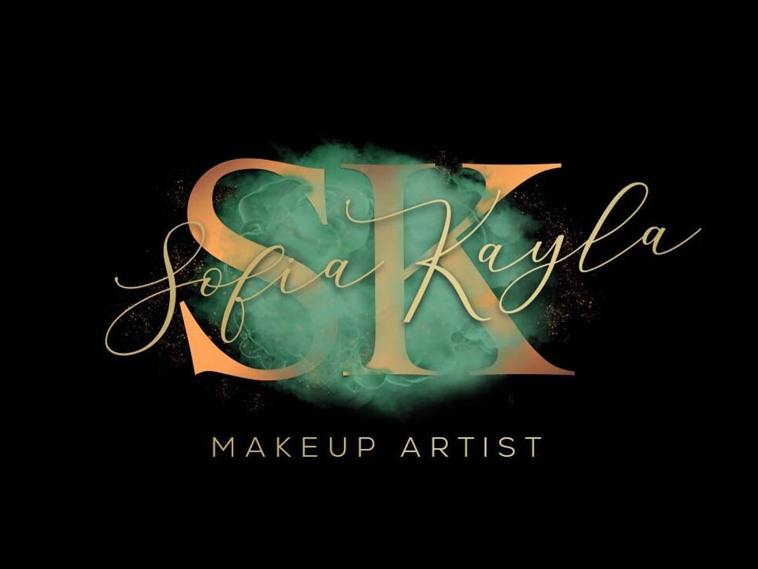 Watercolor Emerald Green Logo, Signature Logo, Smoke Logo, Premade Logo ...