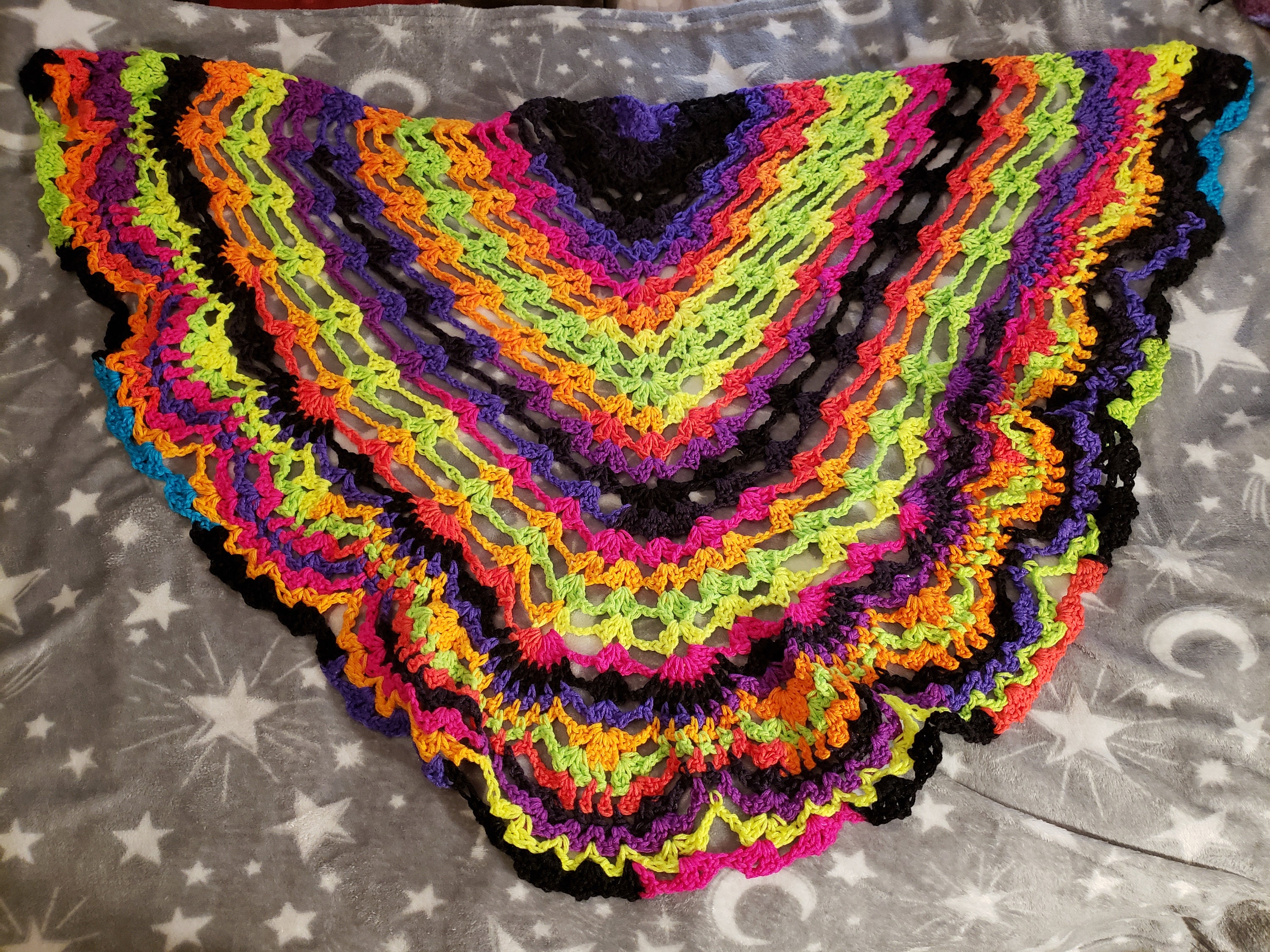 Rainbow Butterfly Shawl - Etsy