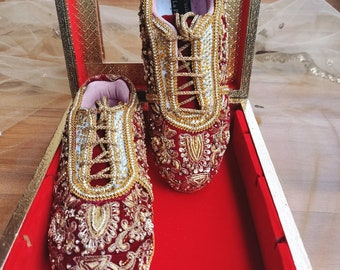 Indian Wedding BRIDAL SNEAKERS, Heavily Embroidered, PERSONALIZED Gift ...