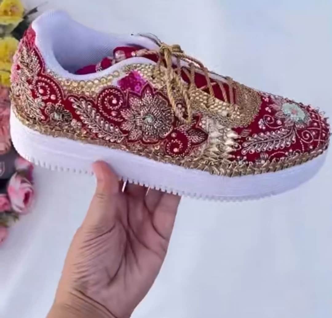 Indian Wedding BRIDAL SNEAKERS, Heavily Embroidered, PERSONALIZED Gift ...