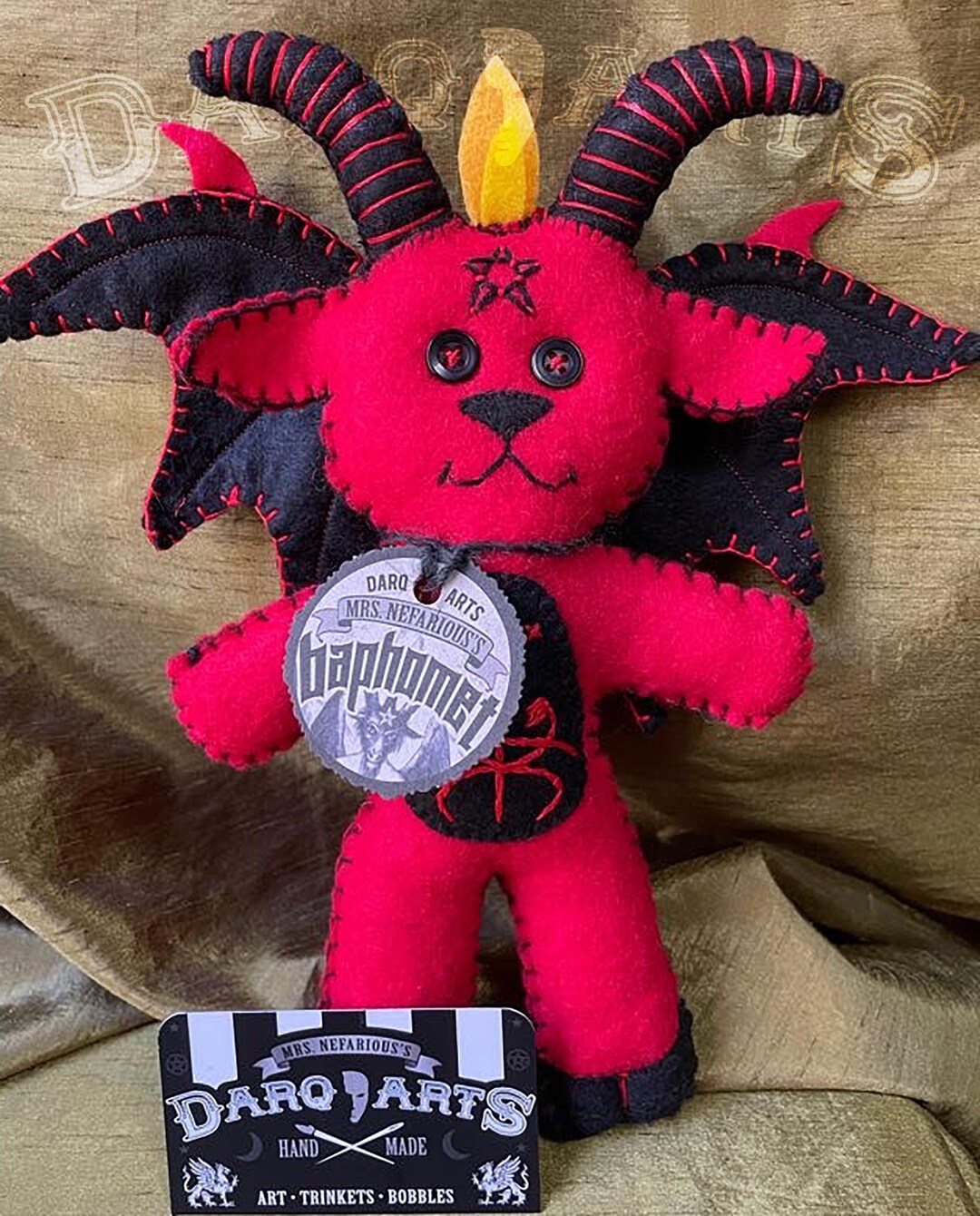 Baphomet Red With Black Felt Handmade Poppet - Etsy