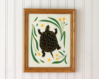 Sea Turtle Block Print - Etsy