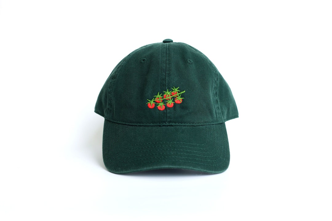Tomato Embroidered Hat (green) - Etsy