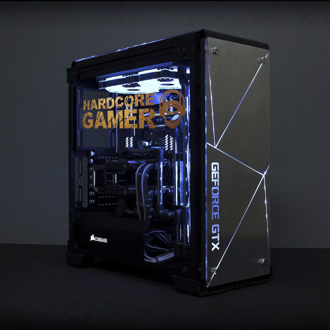 HARDCORE GAMER Adhesive Sticker/decal Decal for PC Tuning Transparent ...