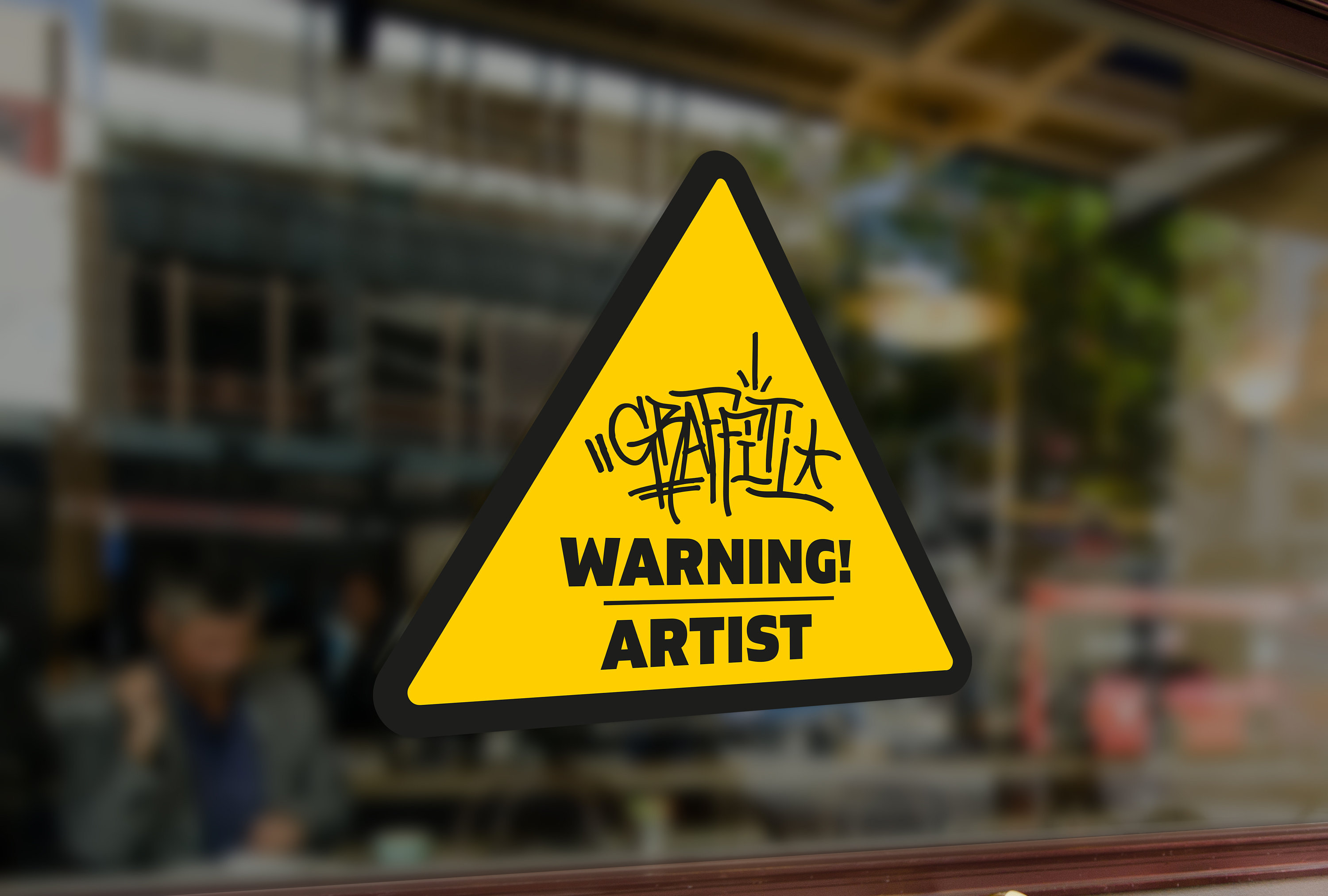 WARNING SIGN Sticker Decal PVC Graffiti Artist Zone | Etsy
