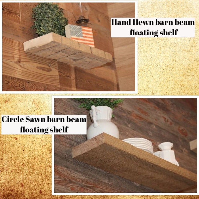 Barn Wood Floating Shelf PAIR 2. Reclaimed SAWN Barn Beam | Etsy