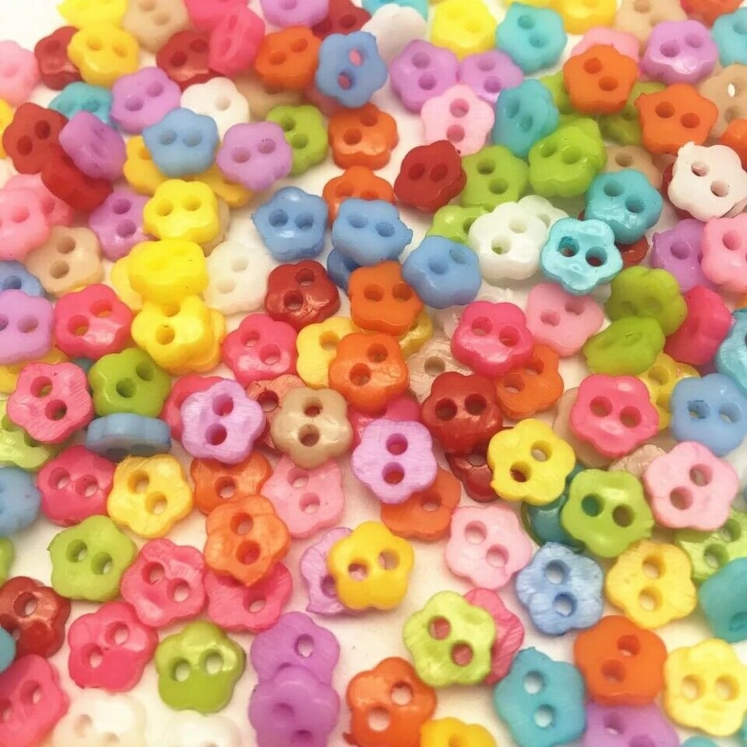 Mixed Colour Flower Shaped 6mm Buttons - Etsy