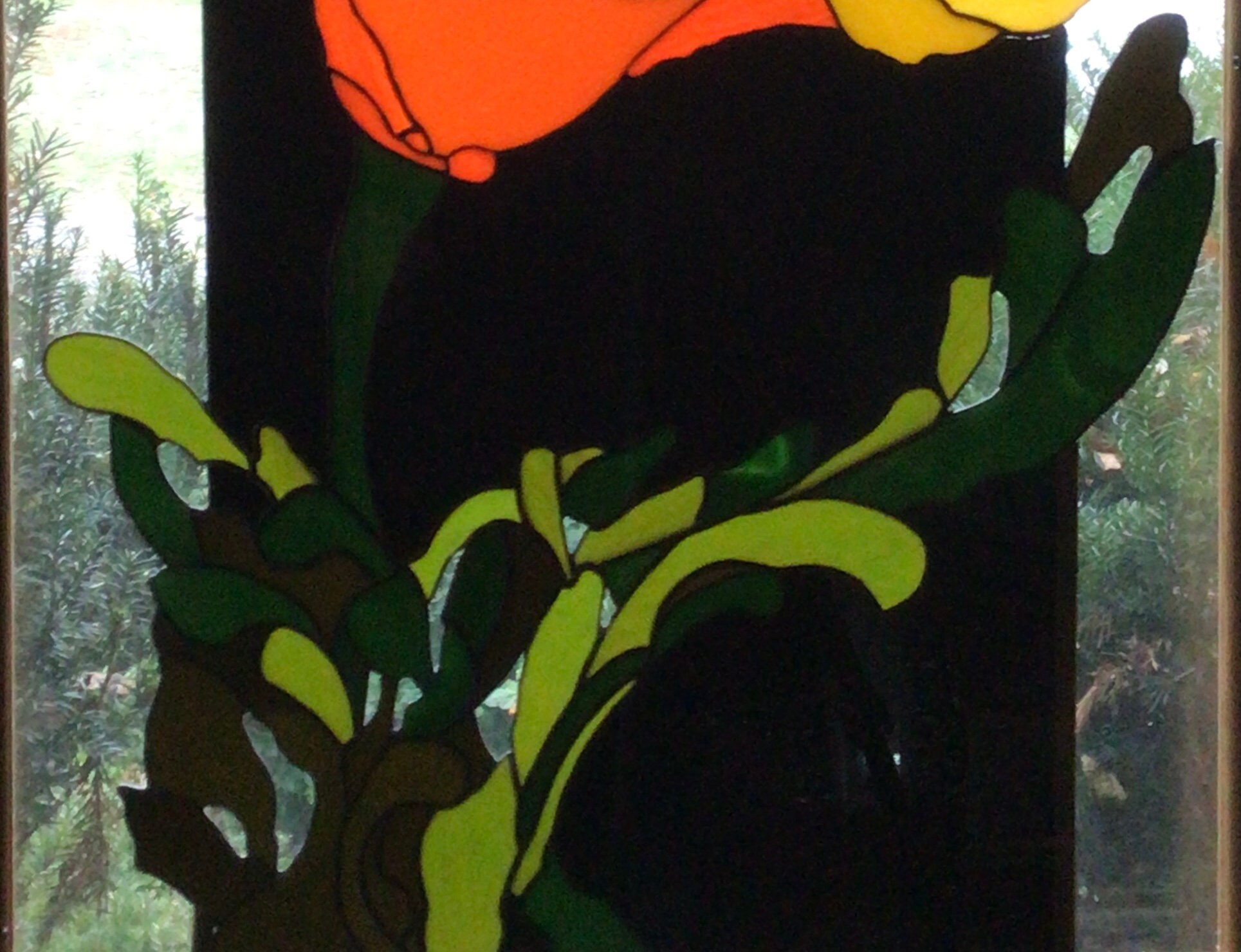 California Poppy Stained Glass Art Piece - Etsy