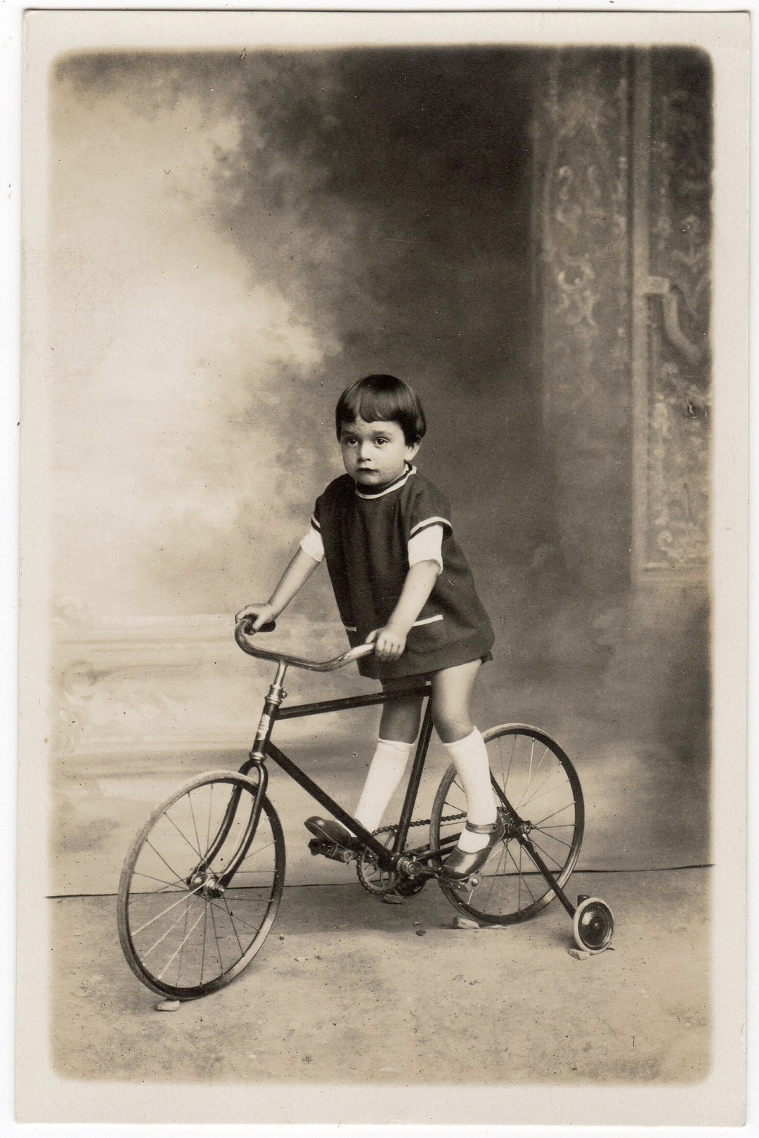 1920's Photo 'budding Cyclist' Cute Child on Bicycle, 1920's Bike, Cycling, Vintage Photo, Rppc ...