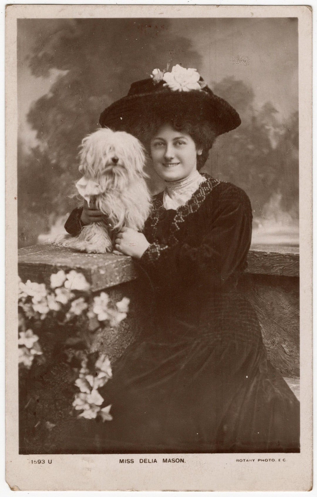 Edwardian Actress Photo 'delia Mason & Dog' Actress and Dog, Pets ...