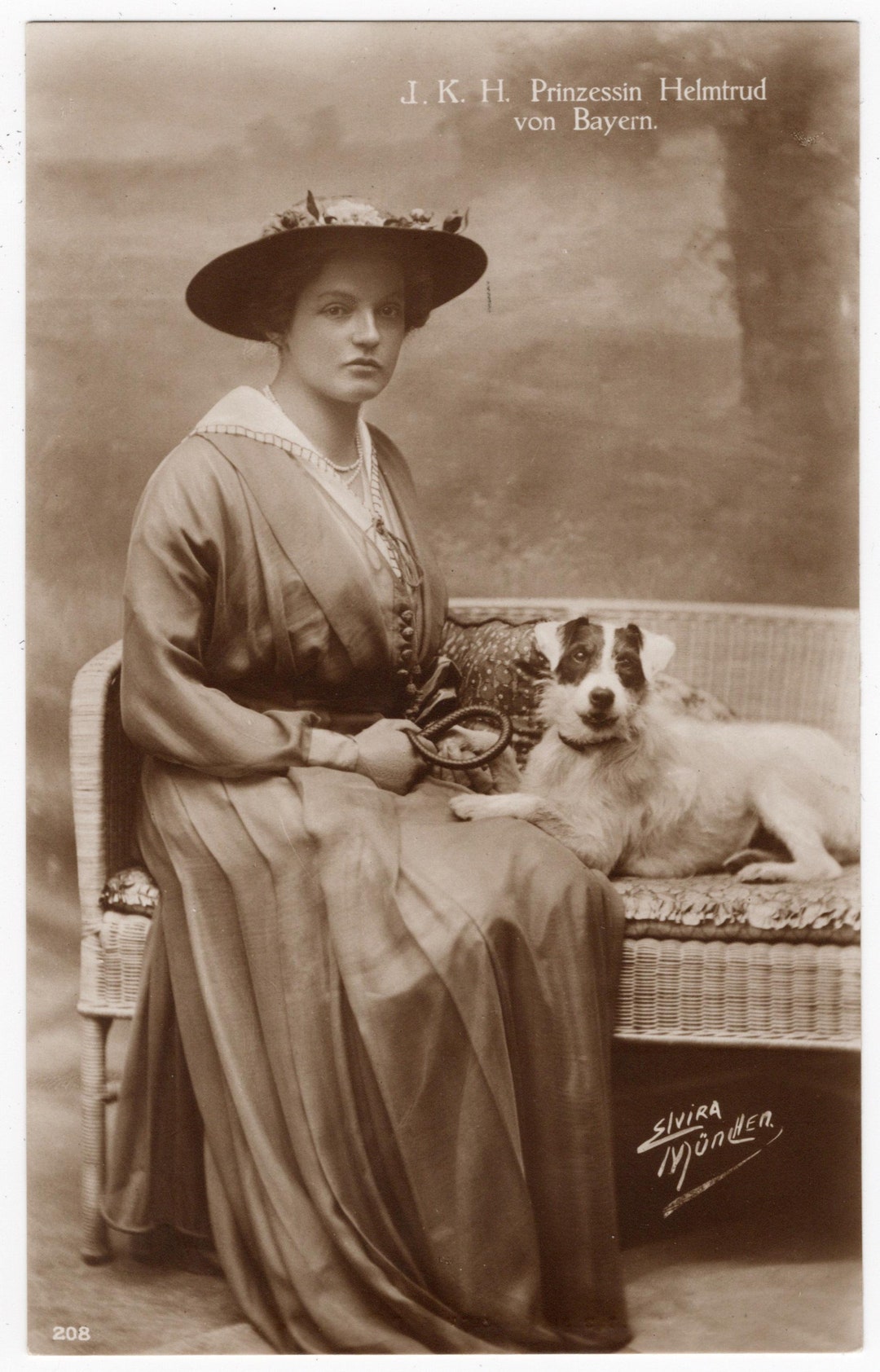 1910's Photo 'princess & Her Dog' Princess Helmtrud of Bavaria, Jack ...