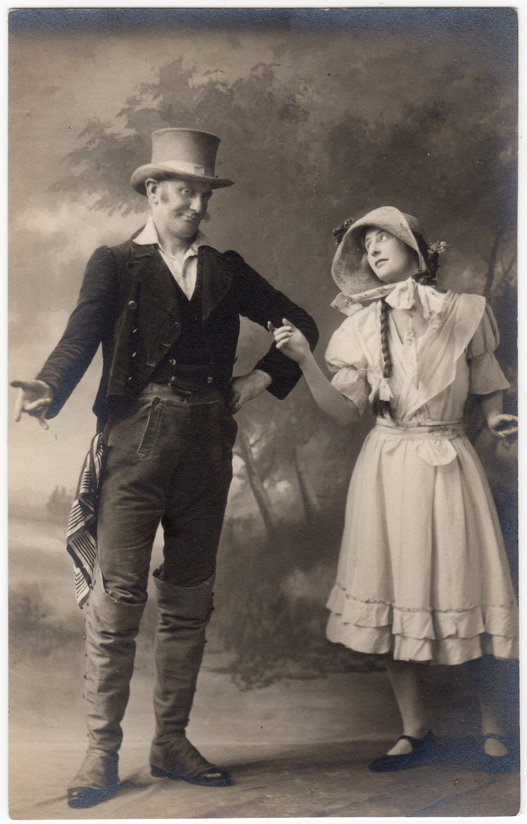1910's Photo 'music Hall Actors' Country Gent & Maid, Theatre, Actors ...
