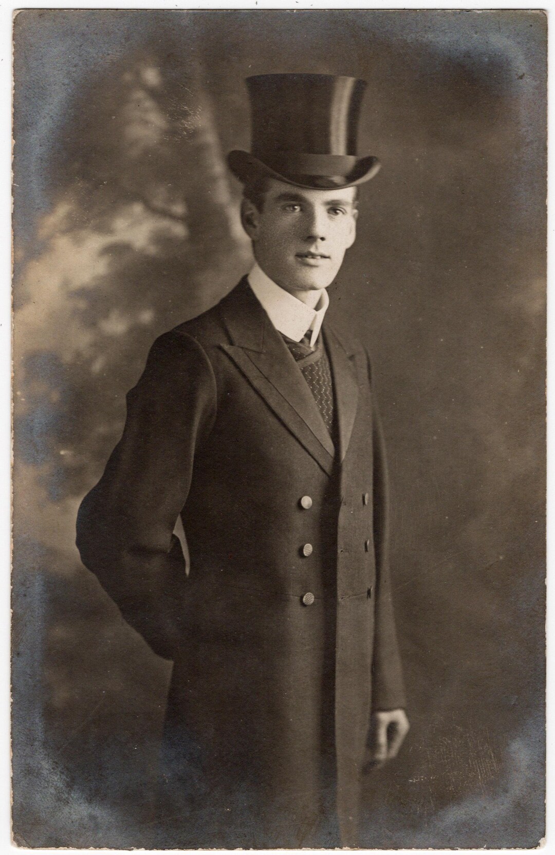 Vintage Handsome Man 'dapper Chap' Man in Top Hat, Gentleman, Vintage ...