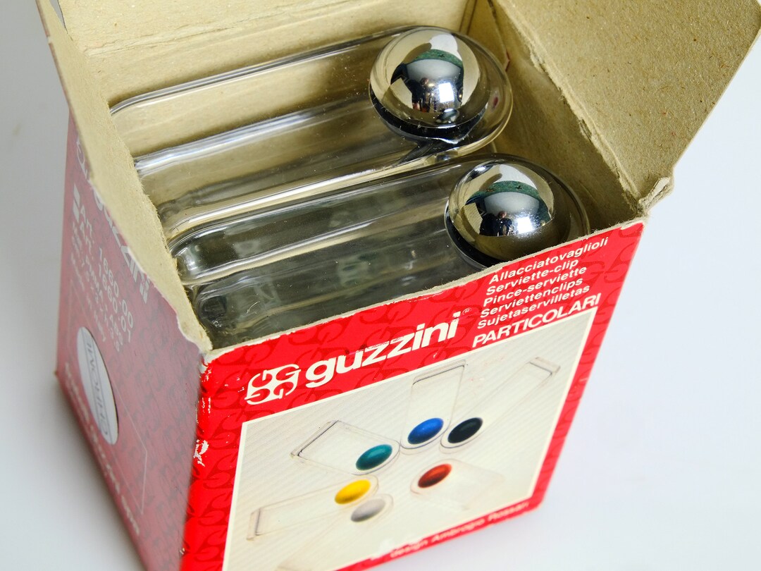 Vintage Guzzini Fratelli Napkin Clips Boxed Set 6 Clear - Etsy