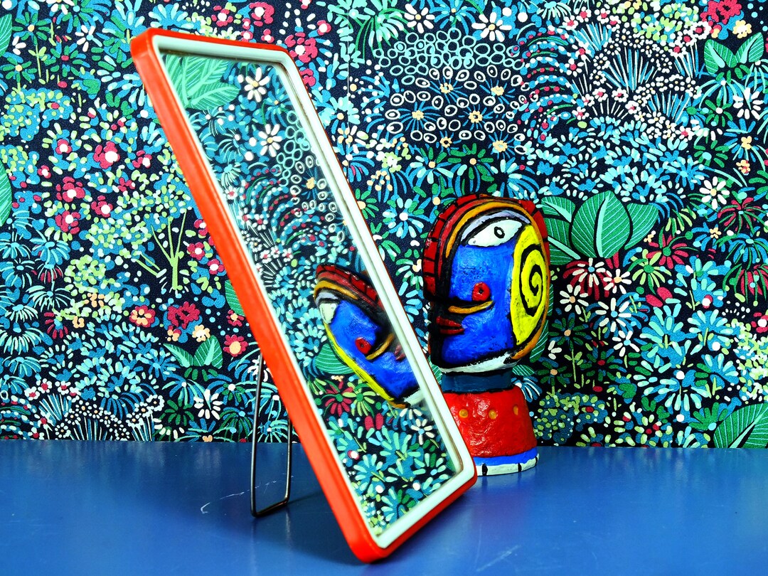 70s Vintage Orange Vanity Mirror Cosmetic Make-up Table Mirror - Etsy