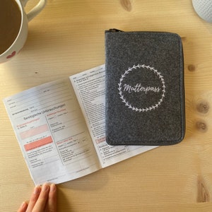 Felt Maternity Record Book Cover - With Heart or Wreath Embroidery ...