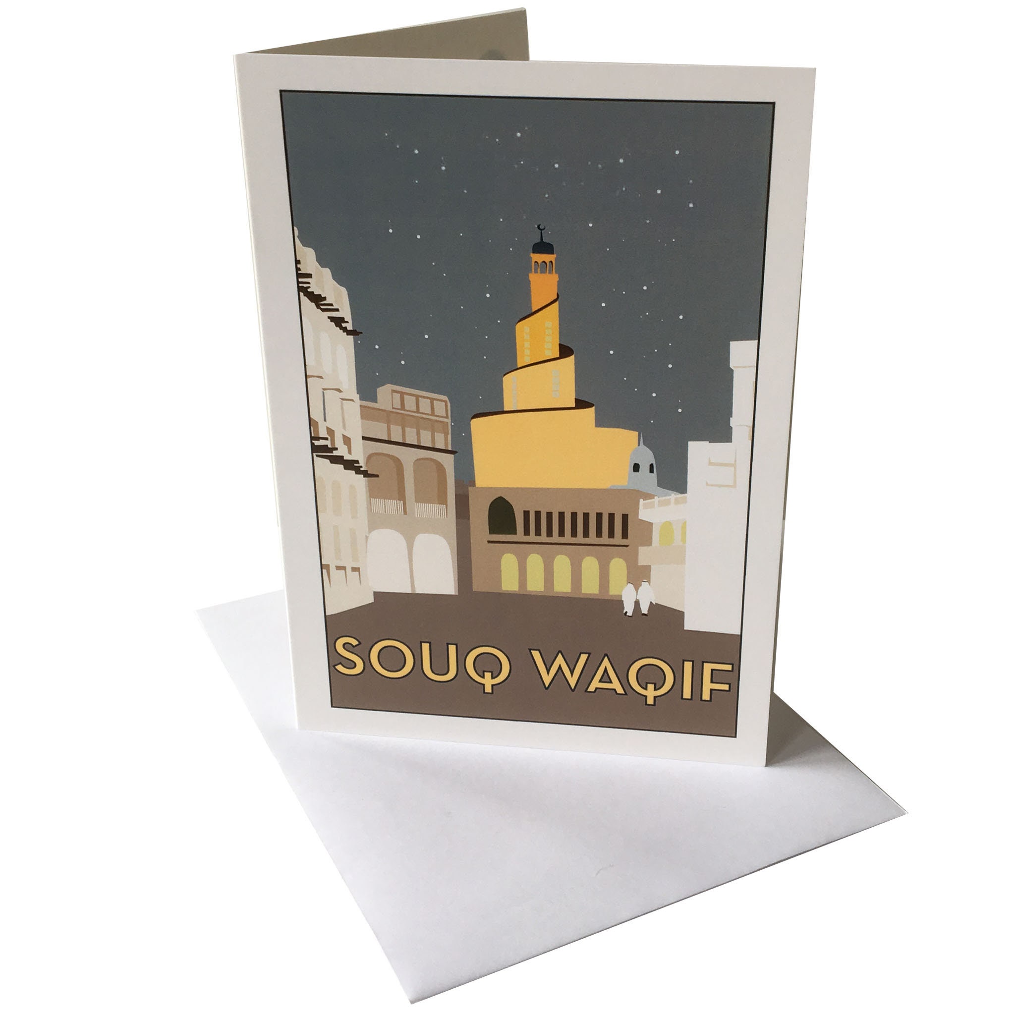 Lugares prominentes de Doha, Qatar Greetings Cards - Etsy España