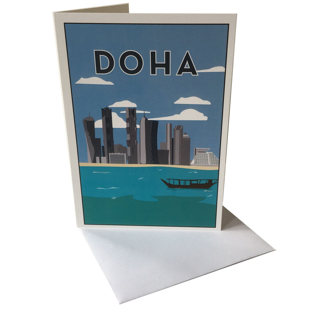 Landmarks of Doha, Qatar Greetings Cards - Etsy UK