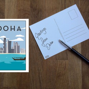 Landmarks of Doha, Qatar Postcards Invitation Greetings Contact Card - Etsy