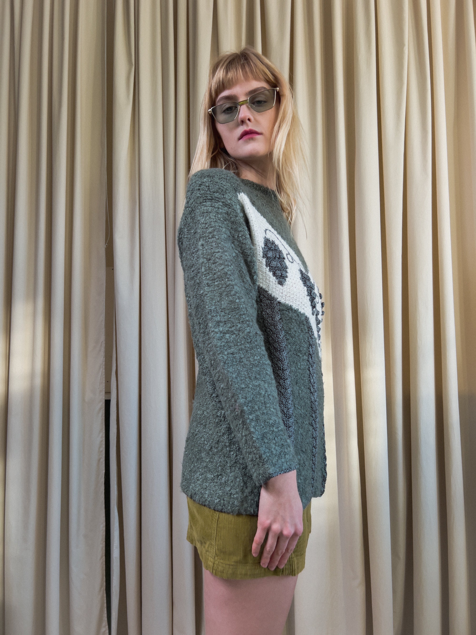Vintage Green 80s Jumper / Warm Cute Winter Sweater With Grapes - Etsy