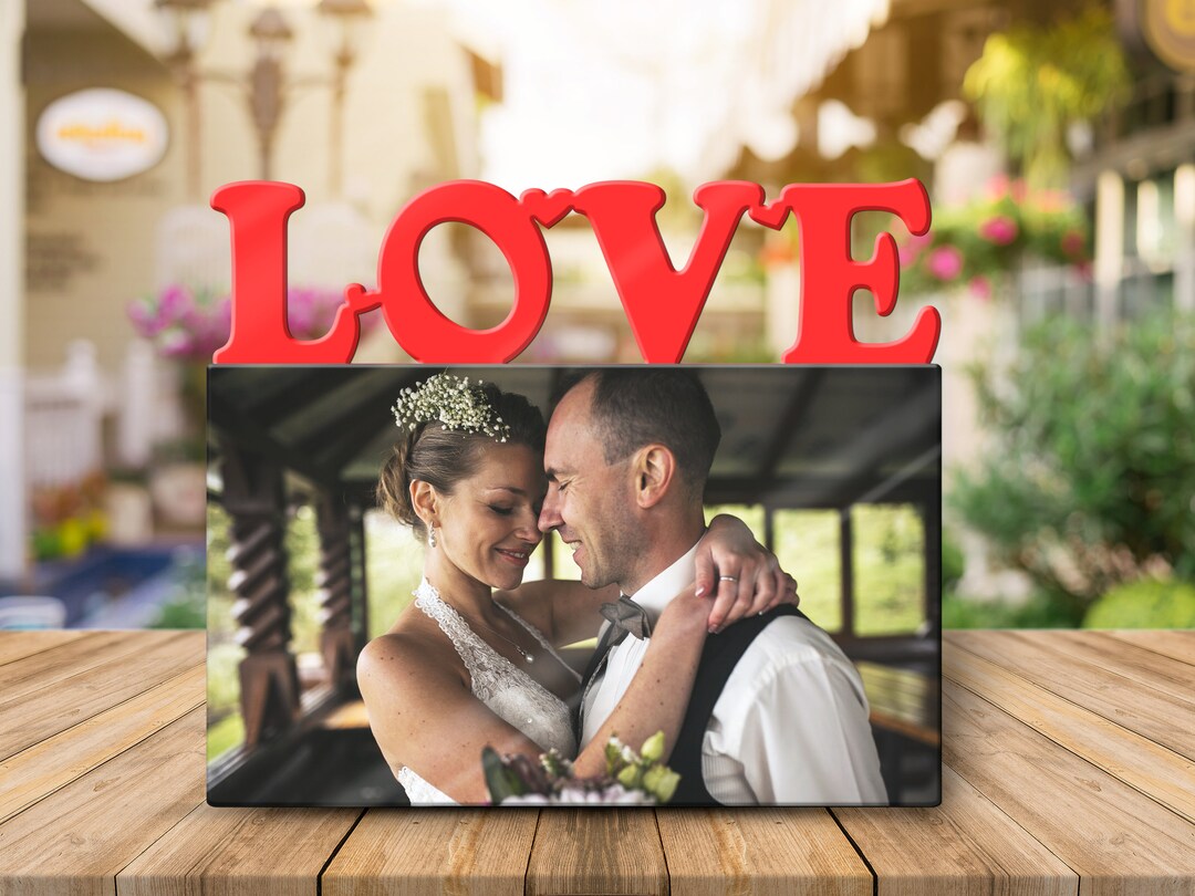 Horizontal Love Photo Frames for Weddings Handcrafted LOVE Wooden Photo ...