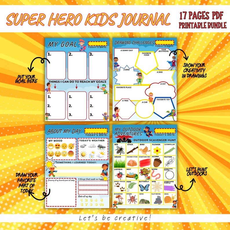 Kids Super Hero Journal - Etsy