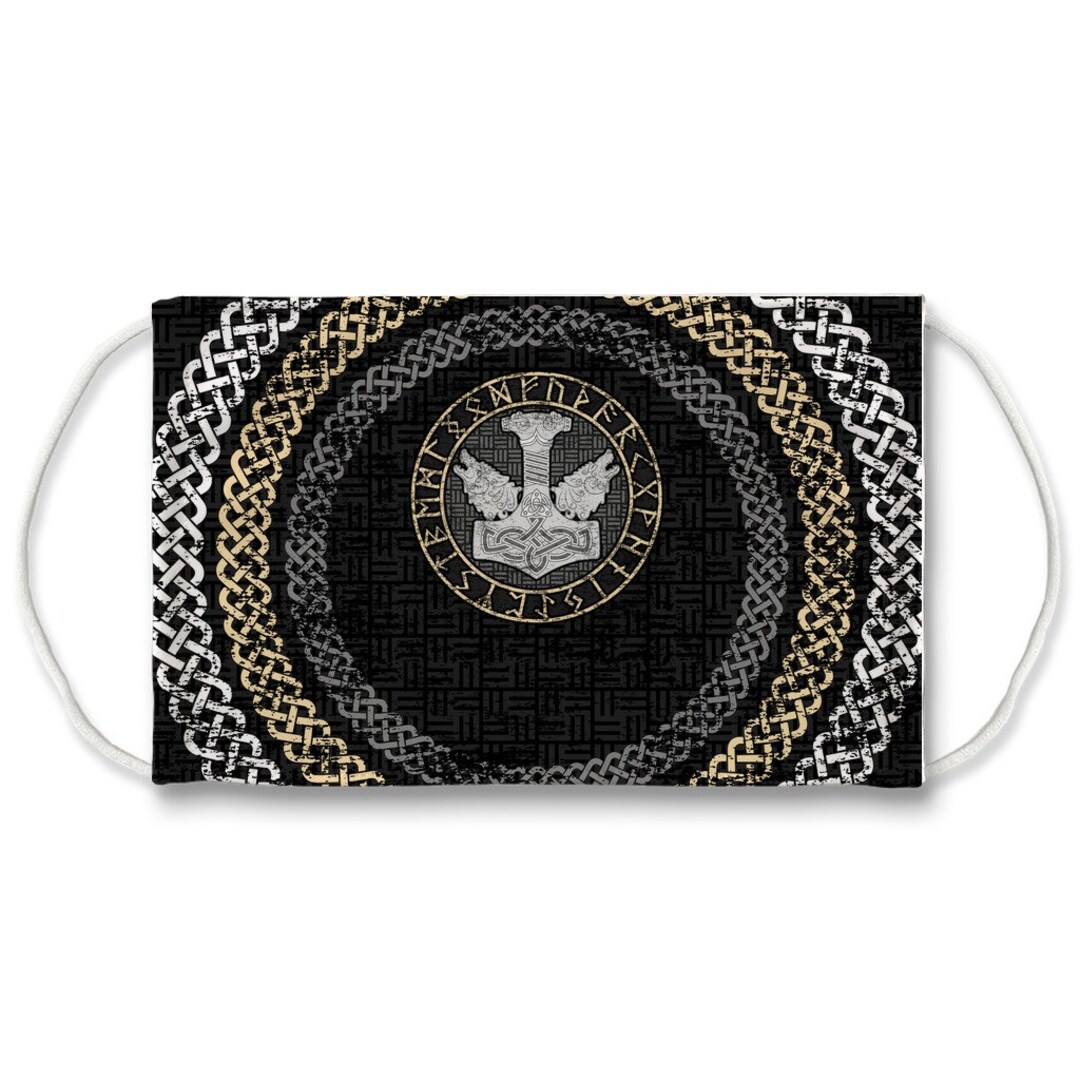 Viking Mjolnir Thor's Hammer Celtic Pattern Face Mask - Free Shipping ...