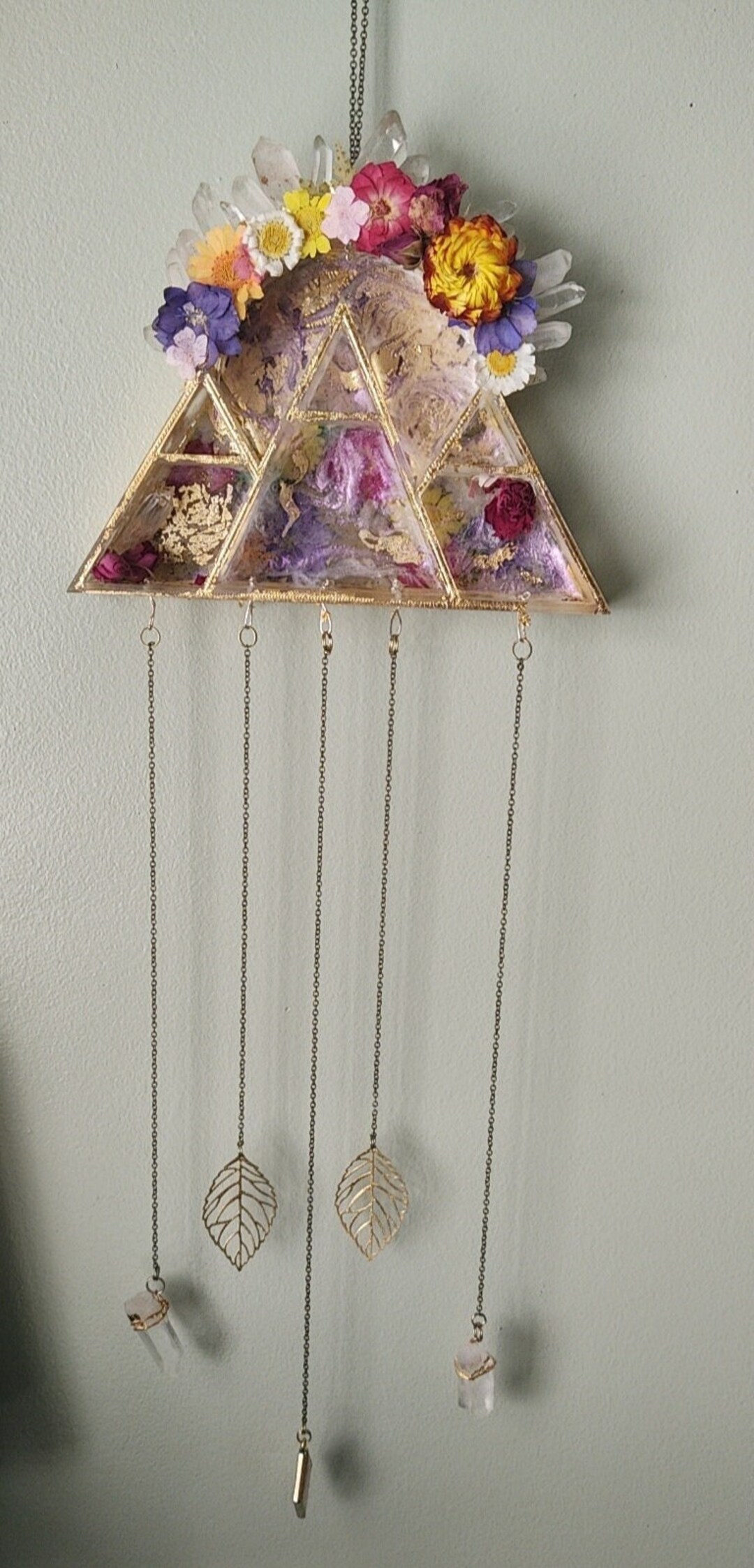 Golden Floral Quartz Shelf Wall Decor - Etsy