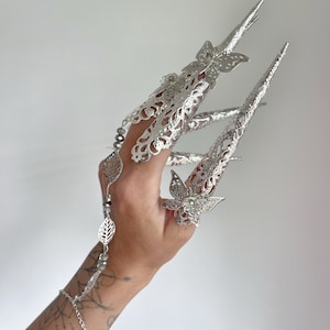 Silver Finger Claws, Armor Rings, Fairy Bracelet Full Finger, Sugar ...