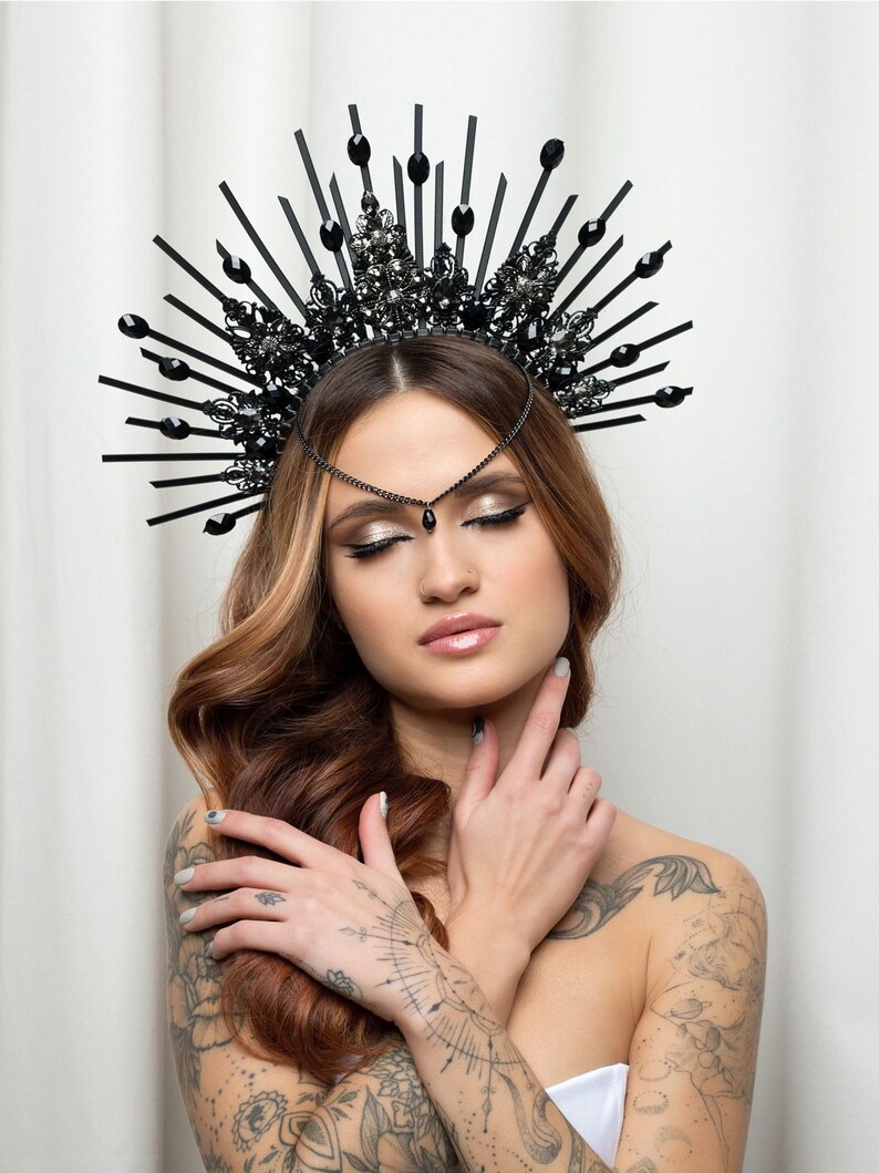 Black Halo Crown Gothic Headdress Vampire Headband Gothic - Etsy