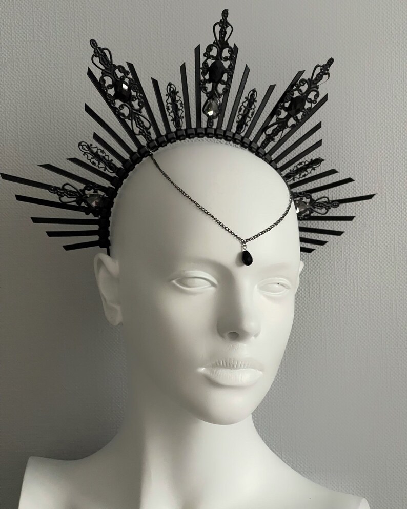Gothic Halo Crown Black Dark Fairy Headpiece Gothic Lolita - Etsy