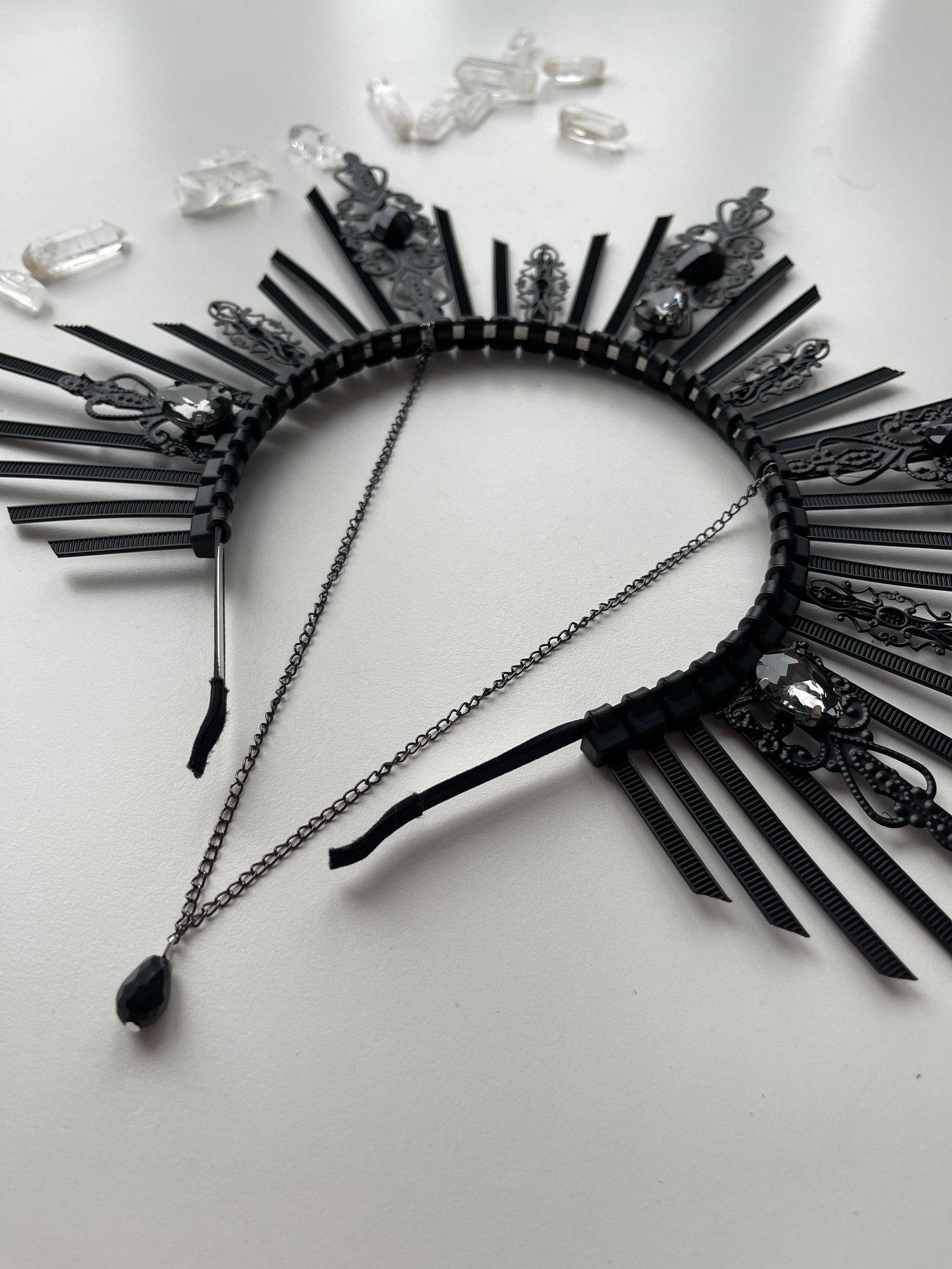 Gothic Halo Crown Black Dark Fairy Headpiece Gothic Lolita - Etsy