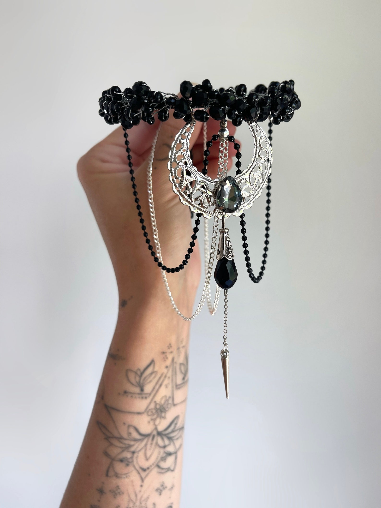 Gold Celestial Arm Cuff: Beaded Crystal Upper Arm Band - Etsy
