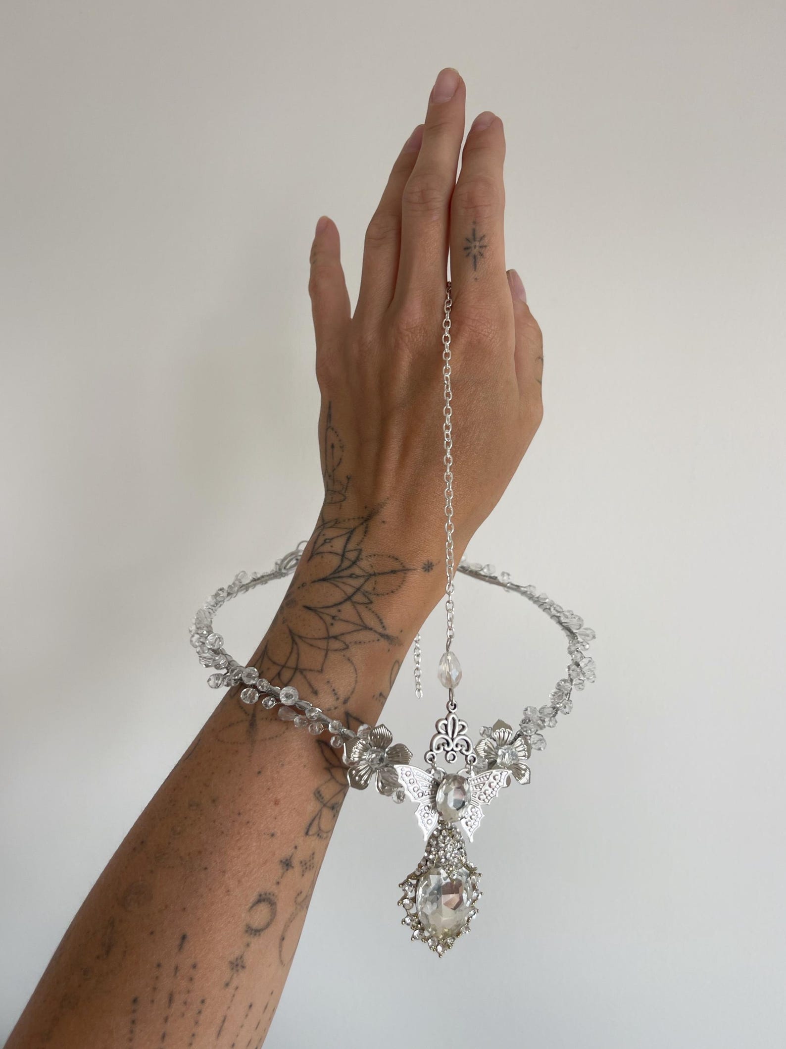 Crystal Silver Circlet, Bridal Chain Headband, Beaded Hair Piece ...