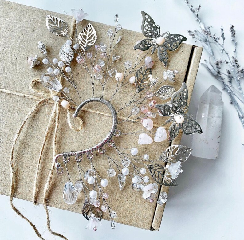 Butterfly Ear Cuff Gold Elf Ear Cuff Flower Ear Cuff Chain - Etsy