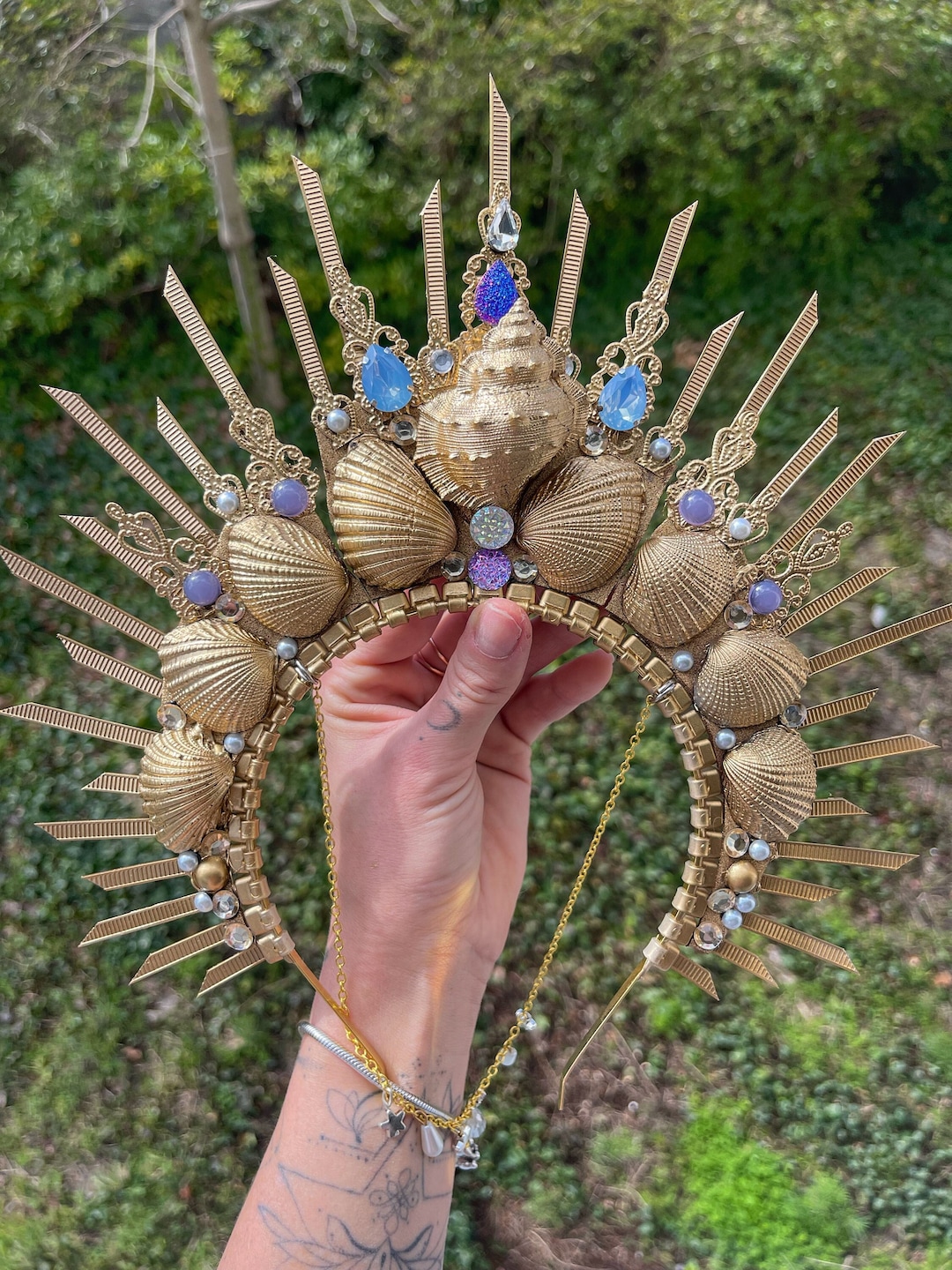 Shell Crown, Mermaid Halo Crown, Wedding Halo Crown, Beach Wedding ...