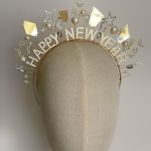 Happy New Year Headband, Christmas Halo Star Moon Crown, NY Party Crown ...