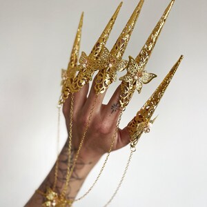 Silver Finger Claws Armor Rings Fairy Gothic Cosplay Bracelet Sugar ...