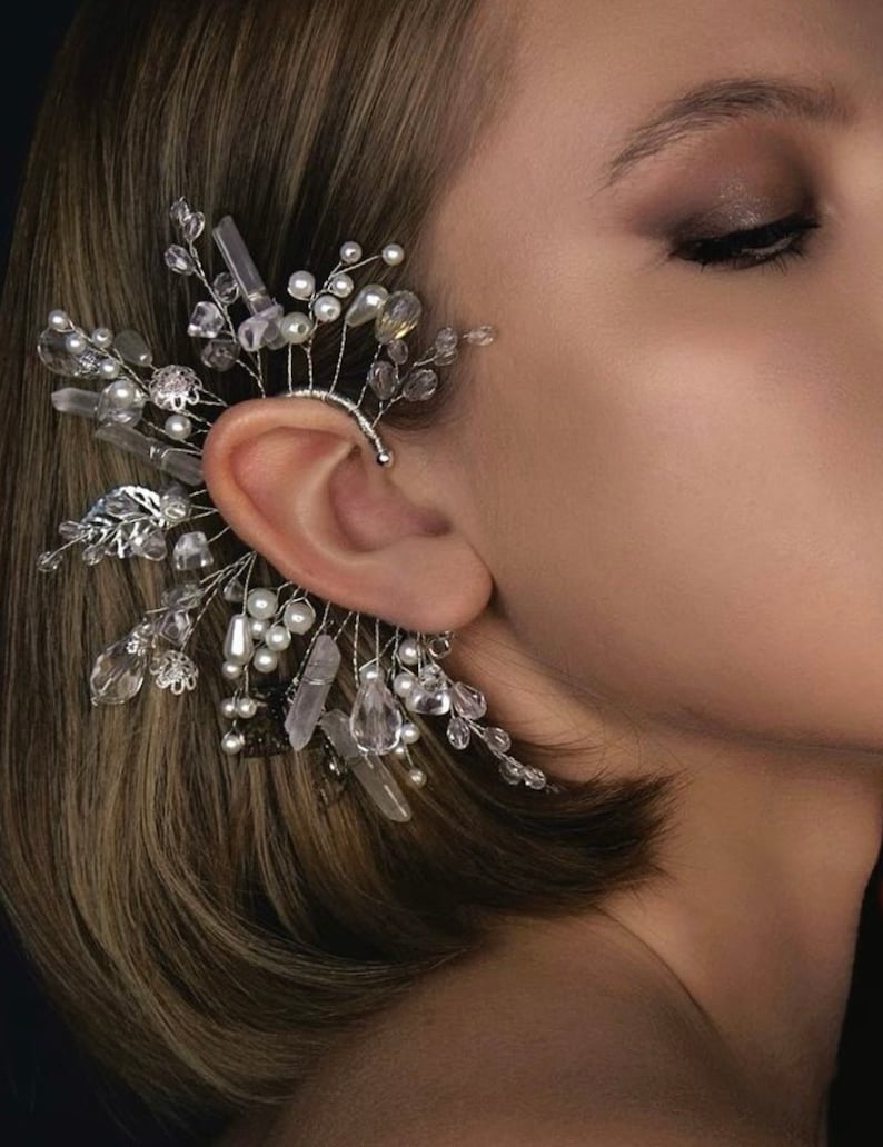 Leaf Ear Cuff Silver Leaves Ear Climber Elf Ear No Piercing - Etsy