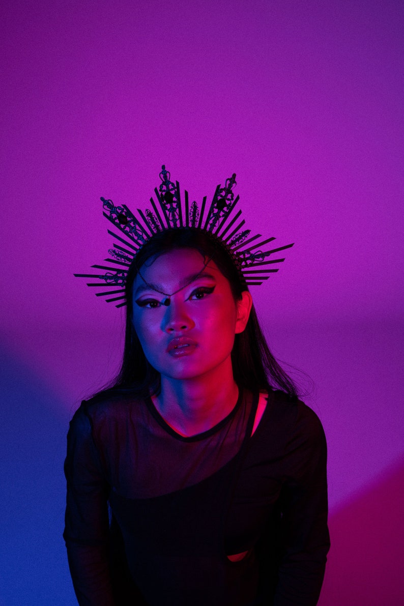 Gothic Halo Crown Black Dark Fairy Headpiece Gothic Lolita - Etsy