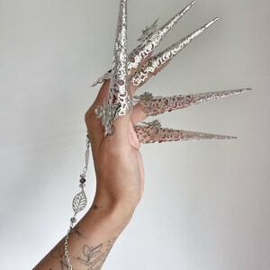 Silver Finger Claws Armor Rings Fairy Gothic Cosplay Bracelet Sugar ...