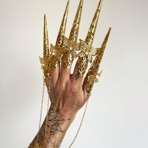 Silver Finger Claws Armor Rings Fairy Gothic Cosplay Bracelet Sugar ...