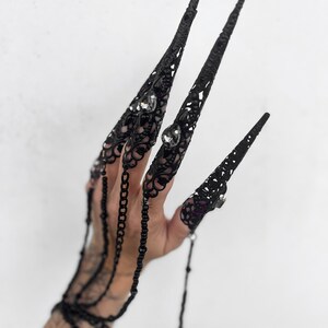 Black Finger Claws Bracelet Gothic Claw Rings Witch Nail - Etsy