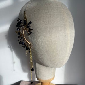 Gothic Black Ear Cuff Earrings, Dragon Ear Cuff, Wedding Futuristic ...