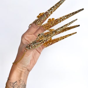 Silver Finger Claws Armor Rings Fairy Gothic Cosplay Bracelet Sugar ...