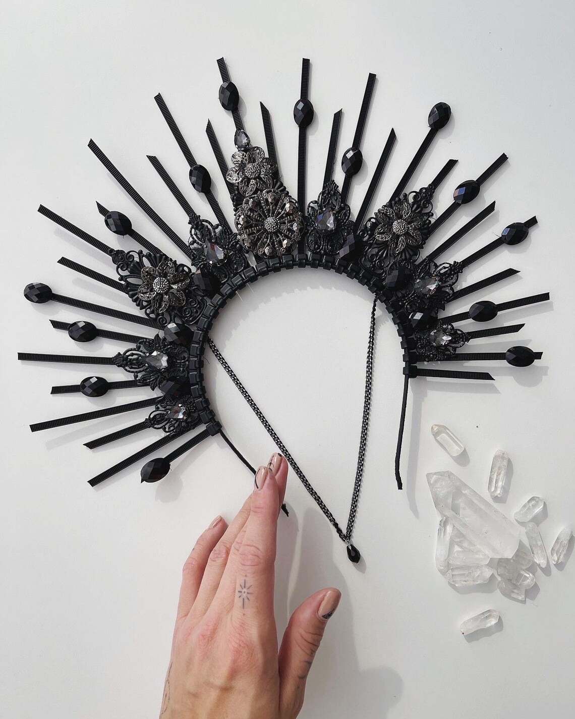 Black Halo Crown Gothic Headdress Vampire Headband Gothic - Etsy