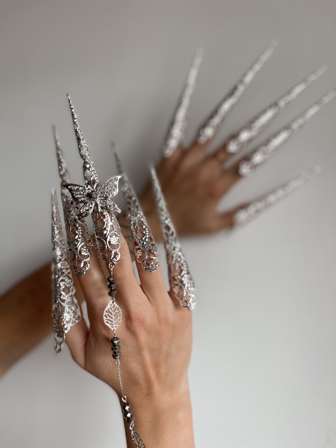 Silver Finger Claws, Armor Rings, Fairy Bracelet Full Finger, Sugar ...