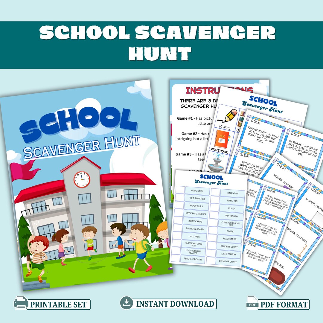 School Scavenger Hunt Printable Classroom Activity for Kids Back to ...